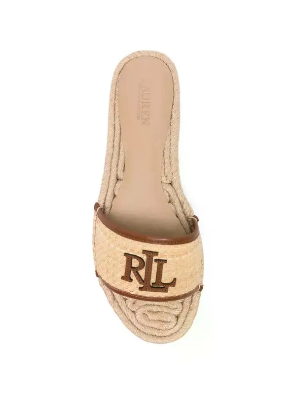 Ralph Lauren Woven Raffia Espadrille Slides