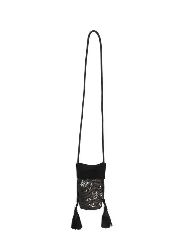 Johanna Ortiz Crystal-embellished Tassel Detail Cross Body Bag - Black