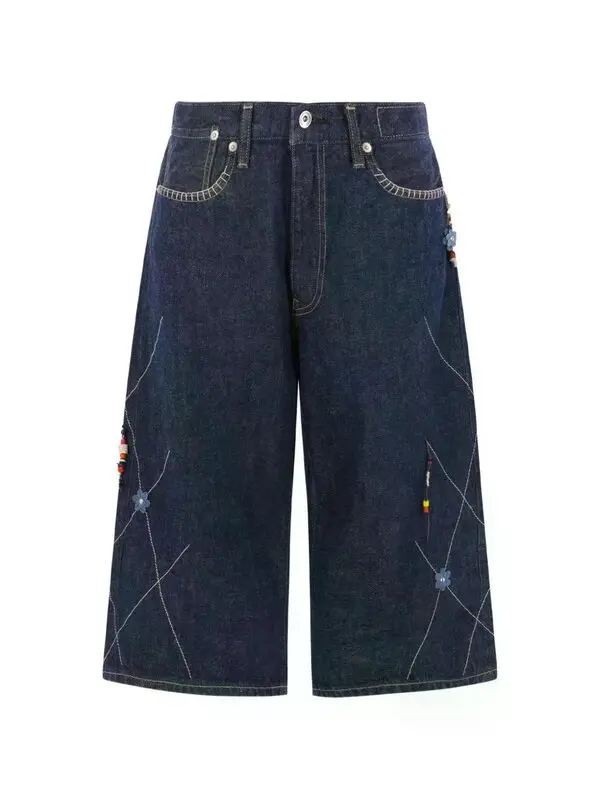 KURO Bead-embellished Bermuda Shorts - Blue