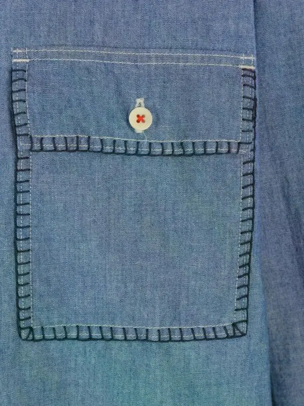 KURO Blanket-stitch Chambray Shirt