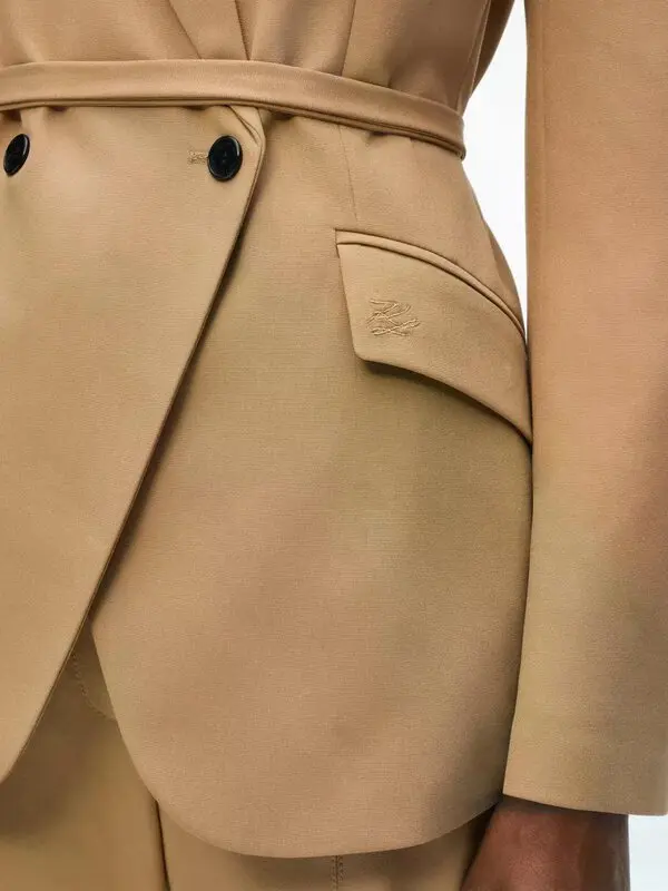 Karl Lagerfeld Double-breasted Tie-waist Blazer