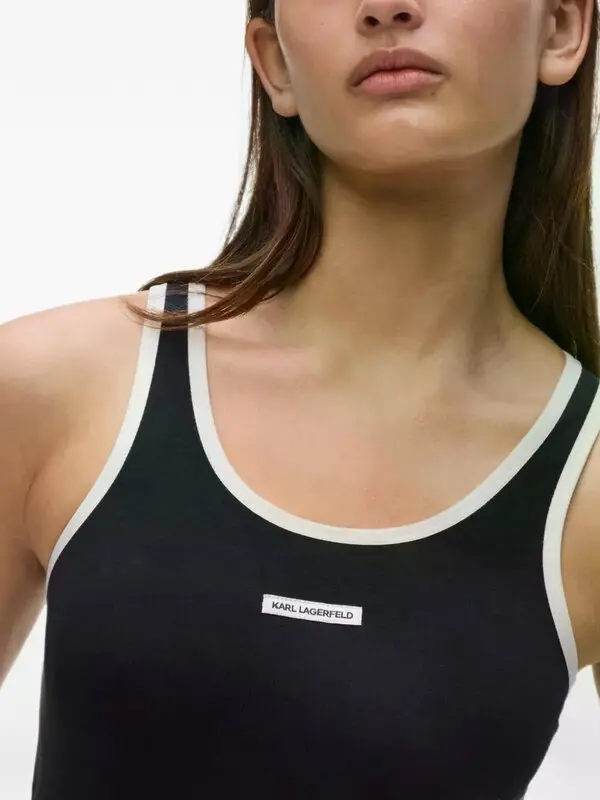 Karl Lagerfeld Logo-patch Cut-out Bodysuit