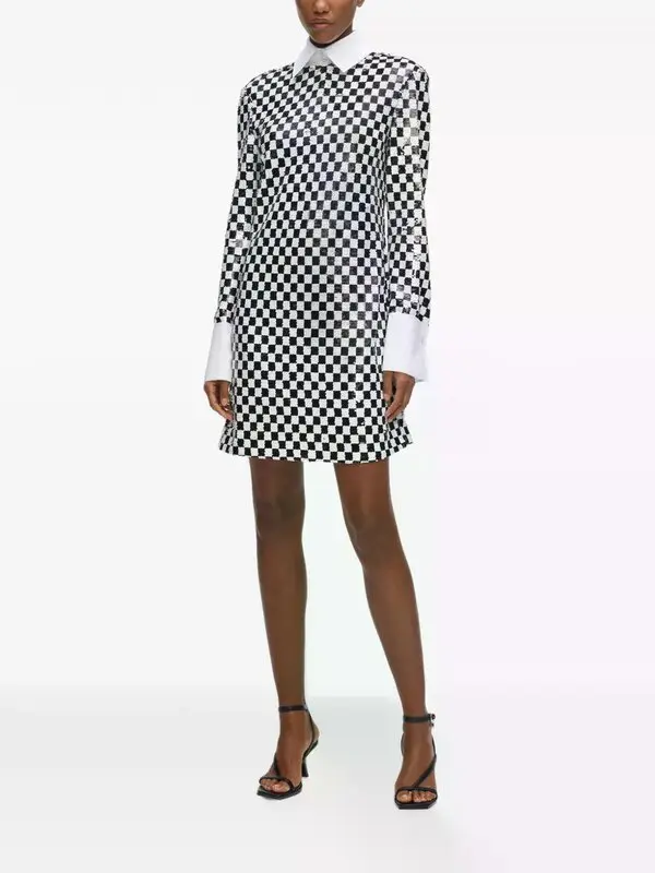 Karl Lagerfeld Checkerboard Sequin Embellished Mini Dress