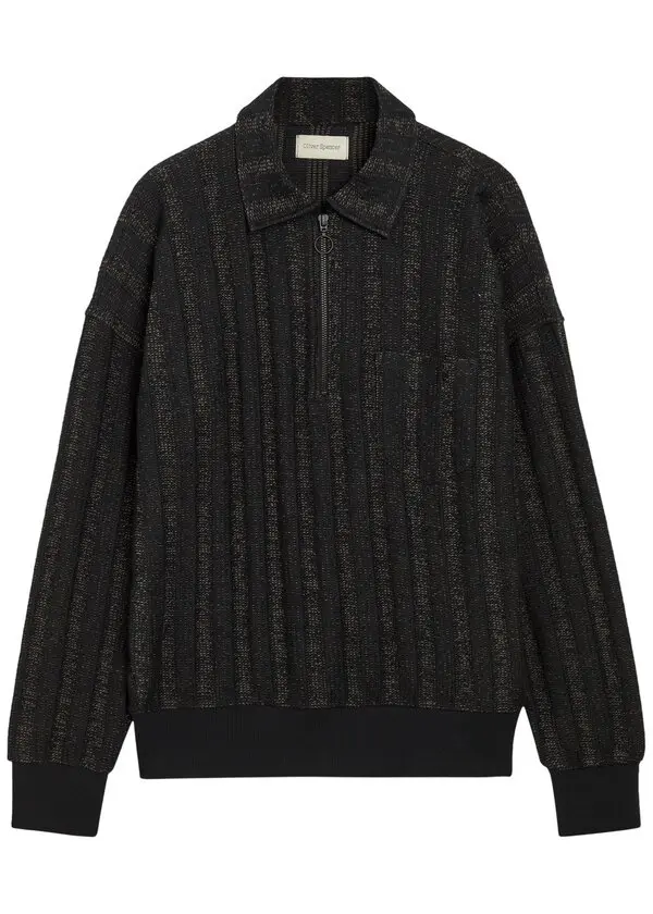 Oliver Spencer Two-tone Zip-neck Polo Jumper