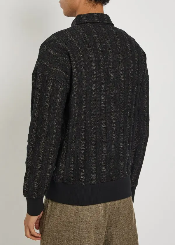 Oliver Spencer Two-tone Zip-neck Polo Jumper