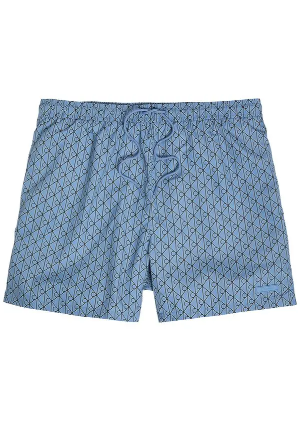 Calvin Klein Logo-appliquéd Printed Swim Shorts