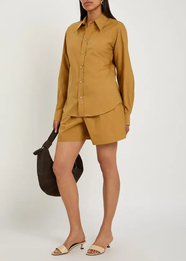 LEMAIRE Cotton And Silk-blend Shirt - Light Brown