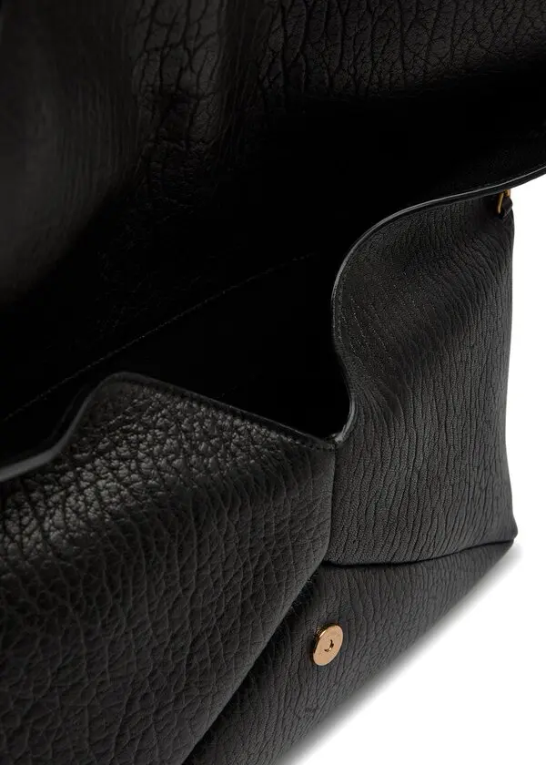 Saint Laurent Grained Leather Envelope Pouch - Black