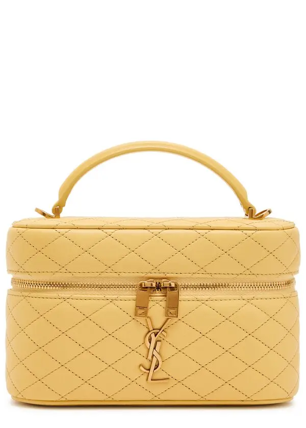 Saint Laurent Gaby Mini Quilted Leather Top Handle Bag - Yellow