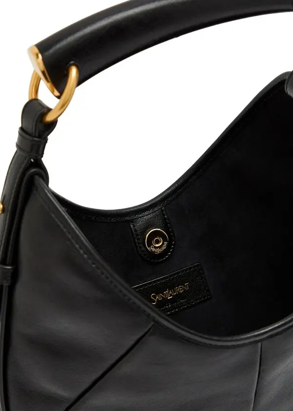 Saint Laurent Mombasa Leather Top Handle Bag - Black