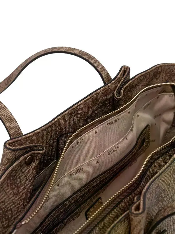 Guess Yesba Monogram-pattern Padlock-detail Shoulder Bag