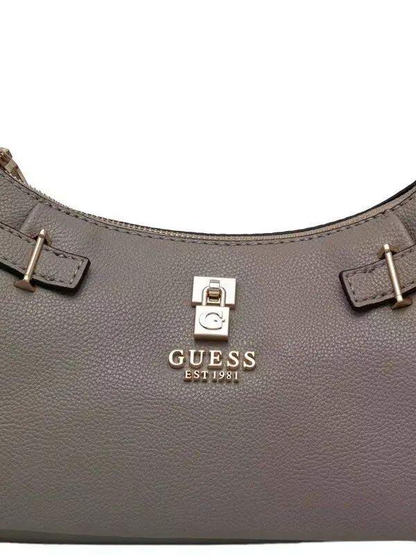 Guess Logo-plaque Pebbled Tote Bag - Neutrals