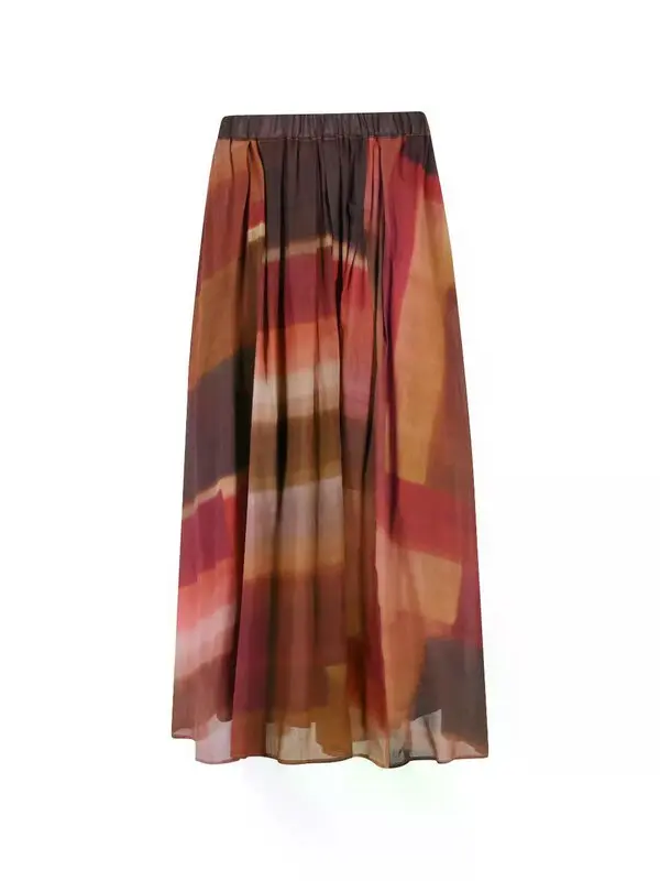 KILTIE Abstract Print Gathered Skirt