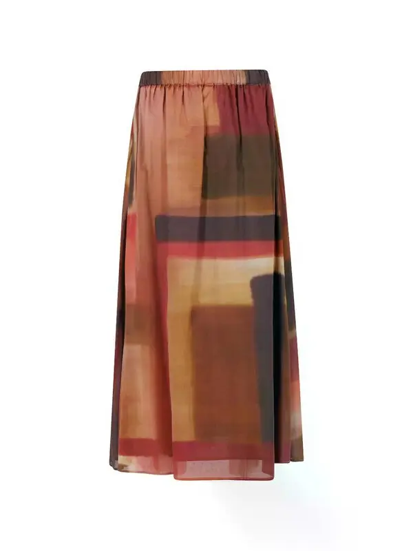 KILTIE Abstract Print Gathered Skirt
