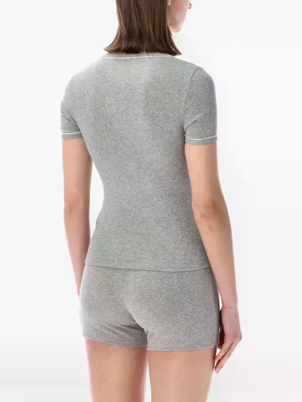 MARINE SERRE Short-sleeve T-shirt With Logo Patch - Grey