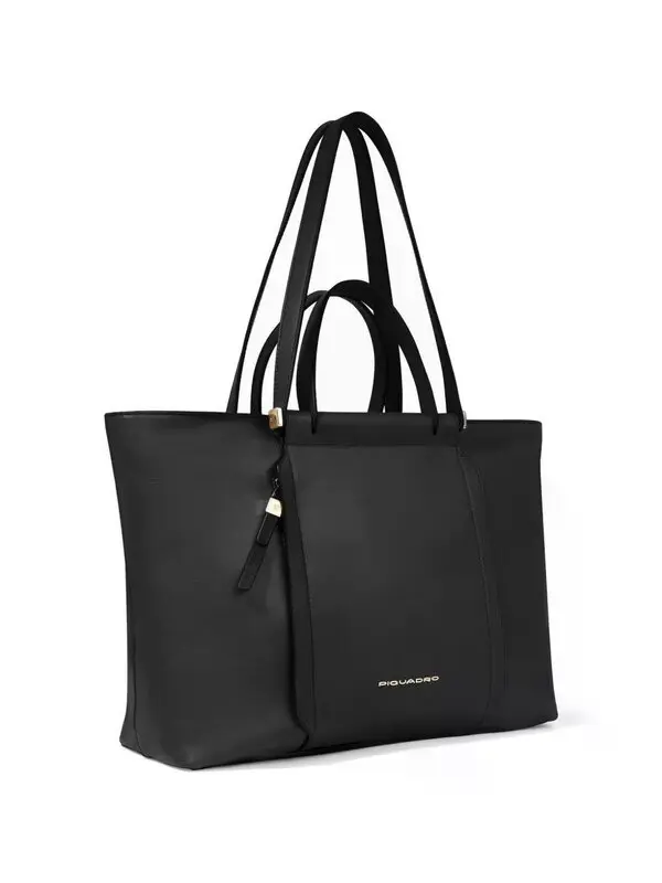 PIQUADRO Leather Tote Bag With Zip Fastening