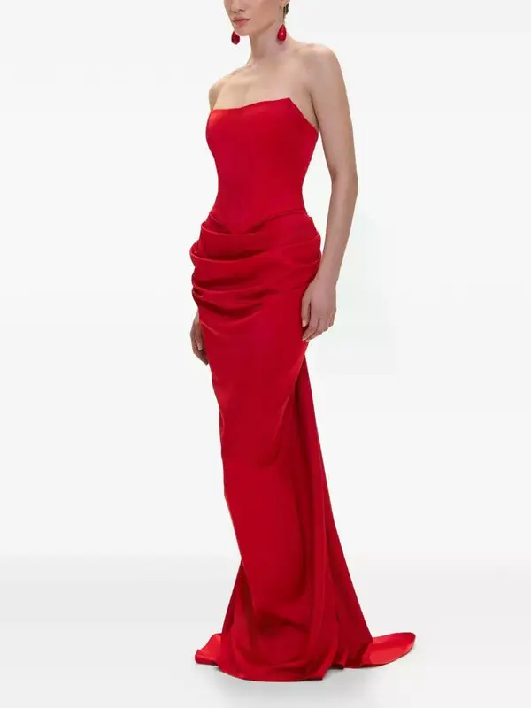 V:PM ATELIER Flavia Corset-style Draped Maxi Dress