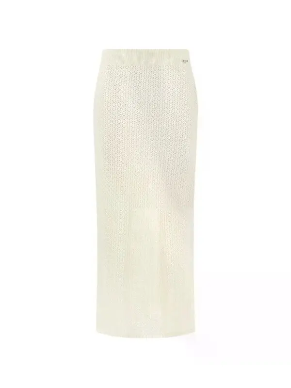 Paul & Shark Openwork Knit Linen Midi Skirt - Neutrals