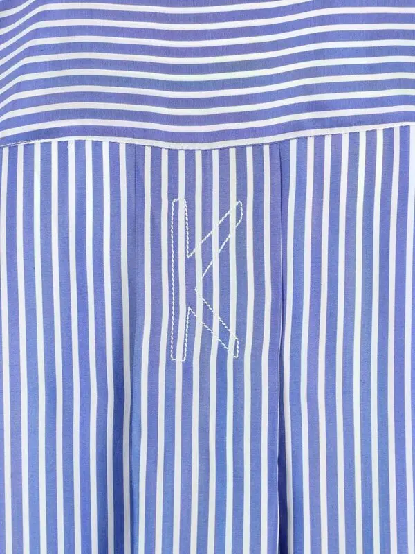 Kiton Striped Embroidered Logo Shirt