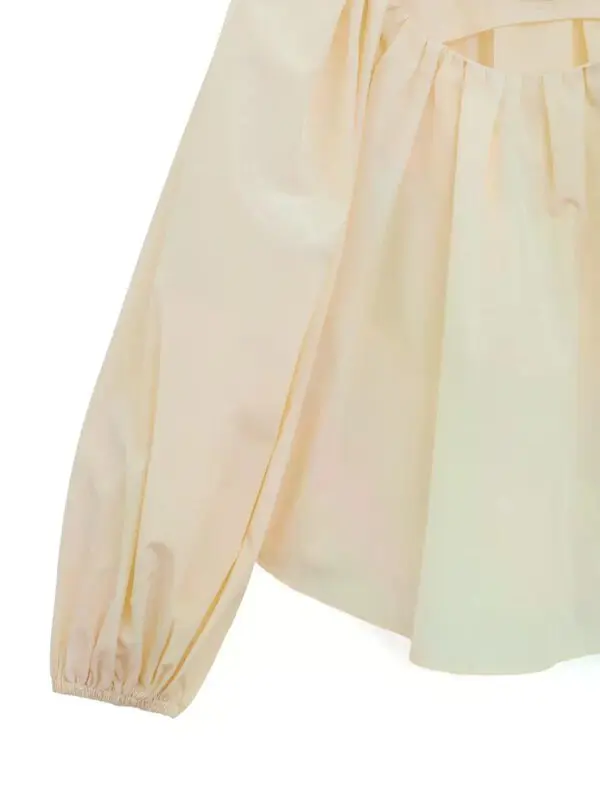 FORTE_FORTE Gathered Blouse With Keyhole Detail