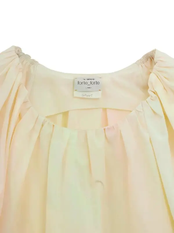 FORTE_FORTE Gathered Blouse With Keyhole Detail