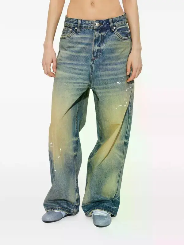MISBHV Baggy Distressed Jeans With Paint Detail