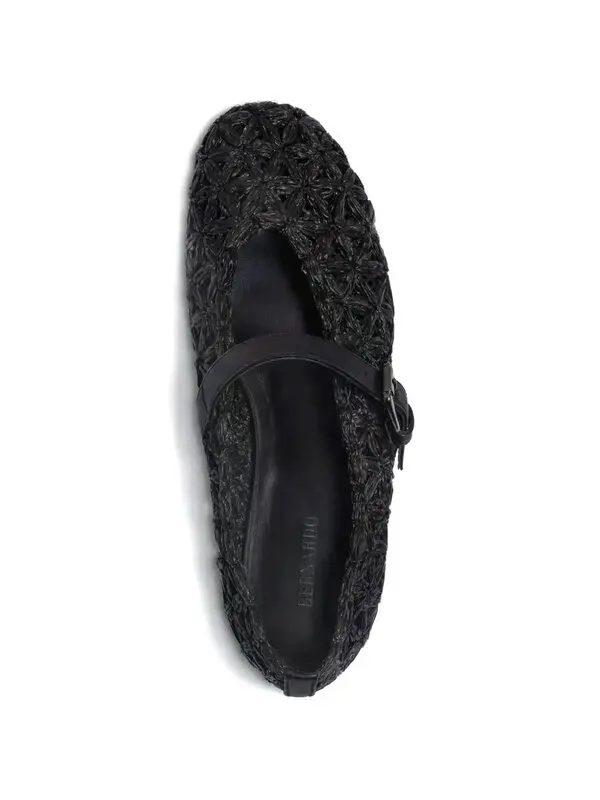 Bernardo Woven Buckle Ballet Flats - Black