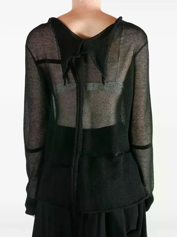 Yohji Yamamoto Mesh Knit Draped Cardigan