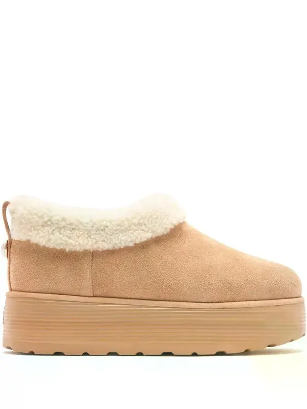 STUART WEITZMAN Shearling Trim Platform Boots - Neutrals