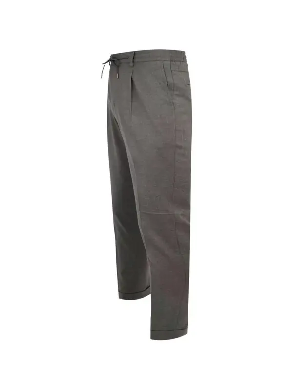 Luciano Barbera Pleated Drawstring Trousers - Grey