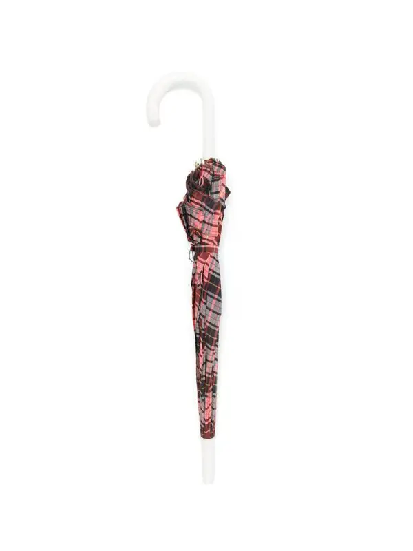 Versace 1990s Check Ruffle Umbrella - Red