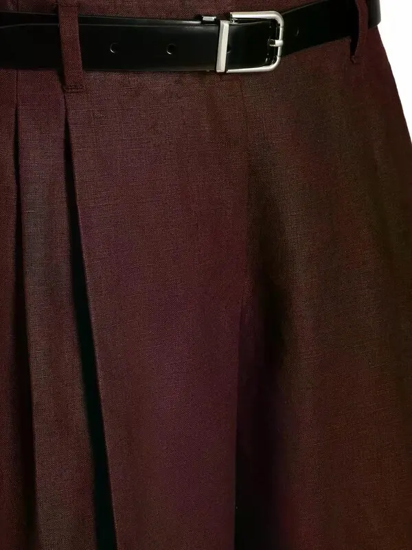 Dolce & Gabbana Belted Pleated Linen Trousers