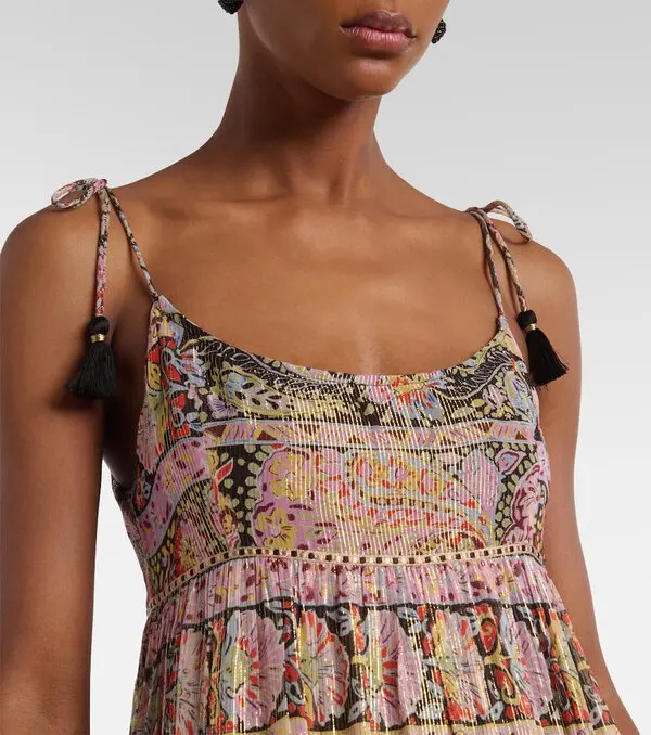 Rixo Kamilah Floral Lame Maxi Dress - Multicoloured
