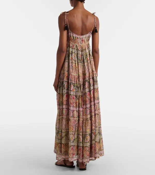 Rixo Kamilah Floral Lame Maxi Dress - Multicoloured