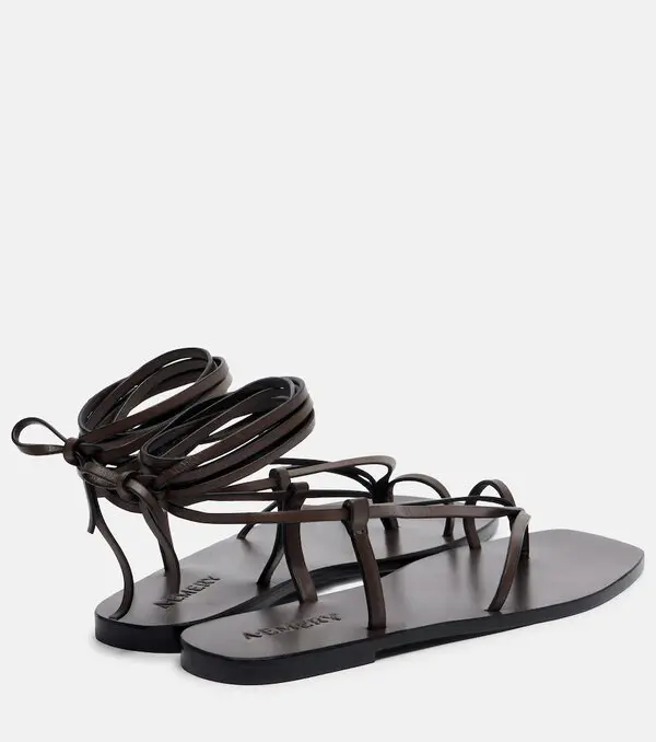 A.emery Nolan Leather Thong Sandals In Walnut - Brown
