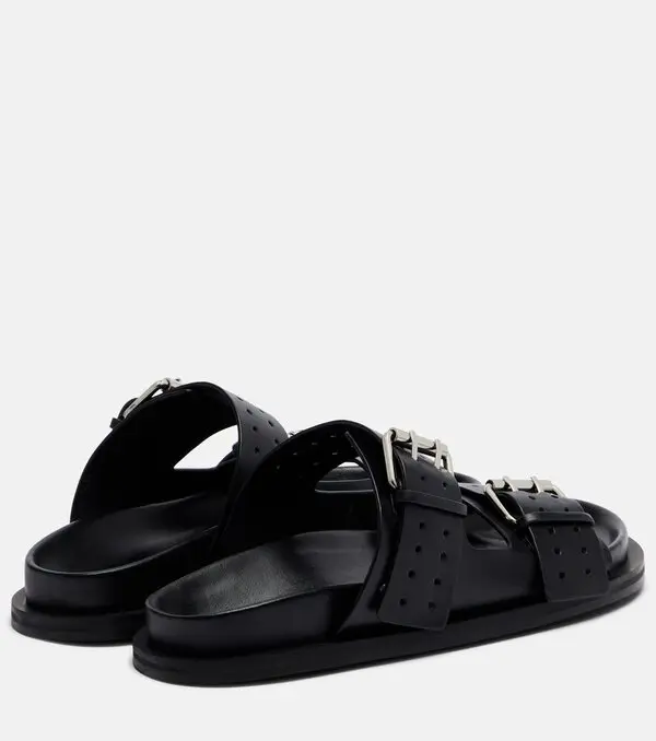 A.emery Leon Leather Slides With Buckle Fastening