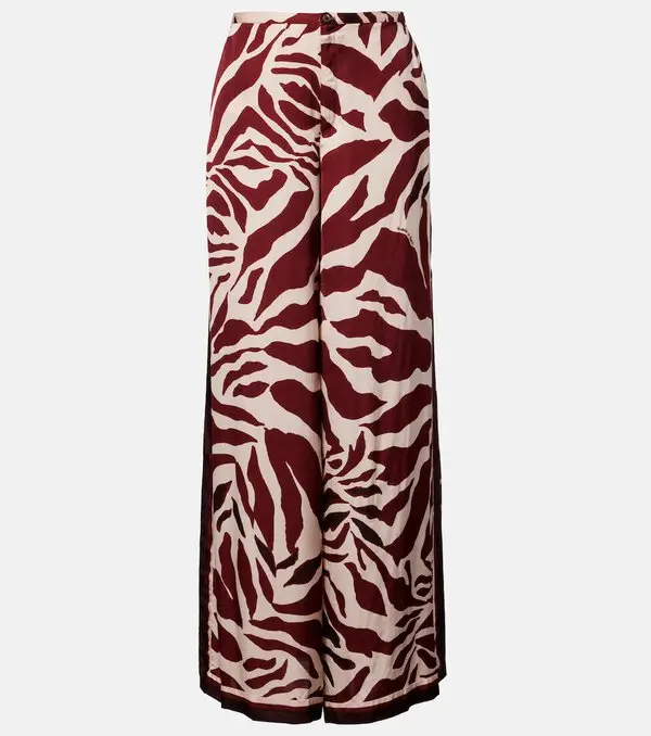 Poupette St Barth Animal Print Palazzo Pants - Brown