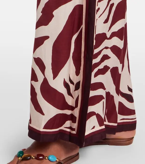 Poupette St Barth Animal Print Palazzo Pants - Brown