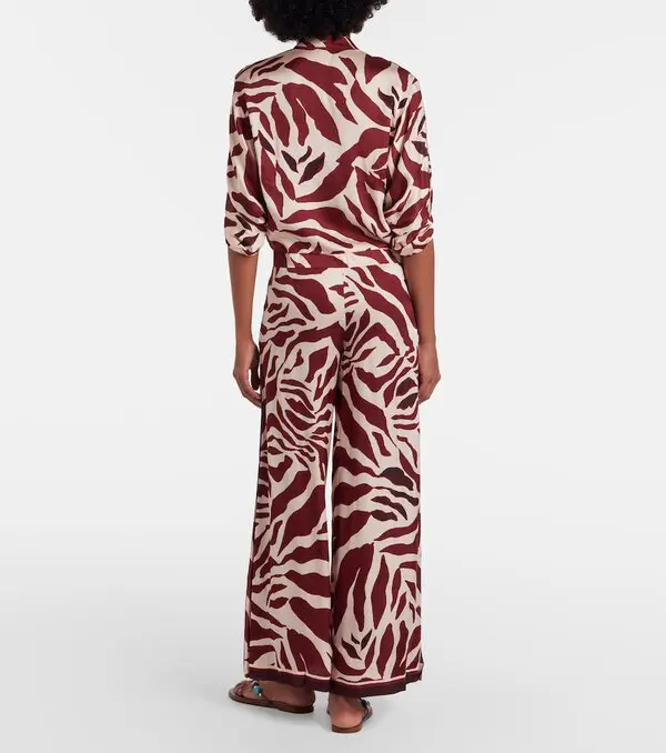 Poupette St Barth Animal Print Palazzo Pants - Brown