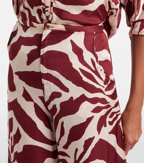 Poupette St Barth Animal Print Palazzo Pants - Brown