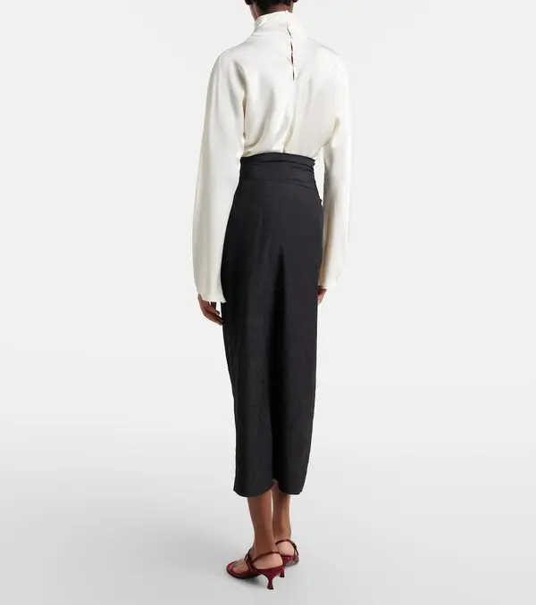RÓHE Gathered Midi Skirt
