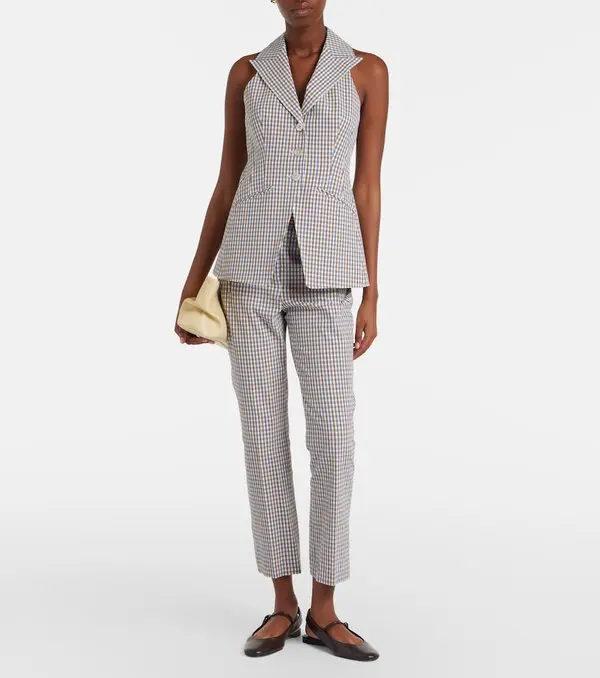 Veronica Beard Gingham Cotton Seersucker Vest - Multicoloured