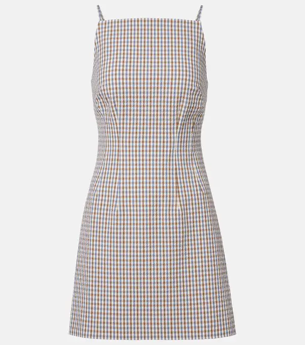 Veronica Beard Gingham Cotton Seersucker Minidress - Multicoloured