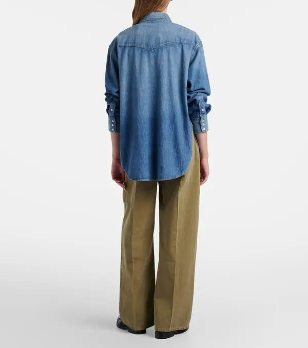 Citizens Of Humanity Aurora Cotton And Linen Wide-leg Pants - Green