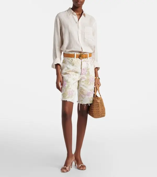 Citizens Of Humanity Ayla Floral Denim Bermuda Shorts