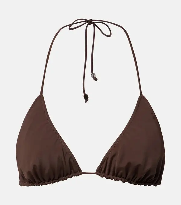 Jacquemus Triangle Bikini Top - Brown