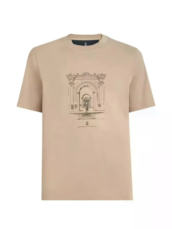 Brunello Cucinelli Cotton Interlock Crew-neck T-shirt With Print