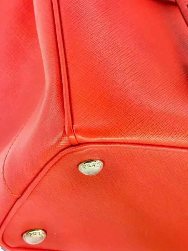 Prada Galleria Double Zip Saffiano Leather Small Tote Bag - Red