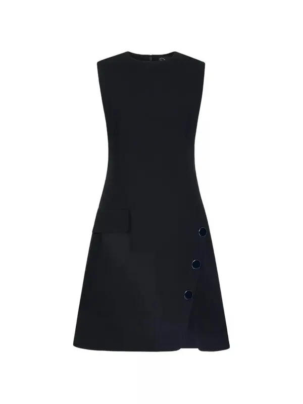Oscar De La Renta Button-detailed Sleeveless Wool Dress