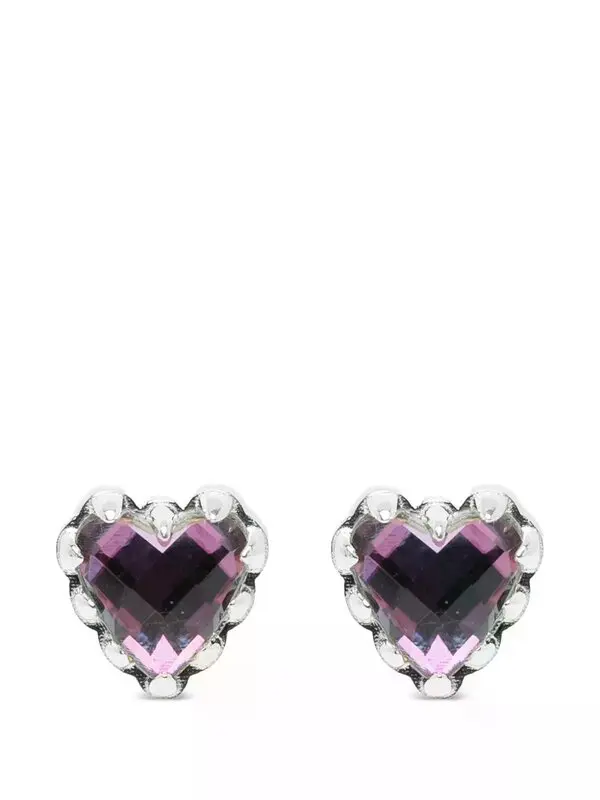 STOLEN GIRLFRIENDS CLUB Love Claw Heart Quartz Stud Earrings - Silver